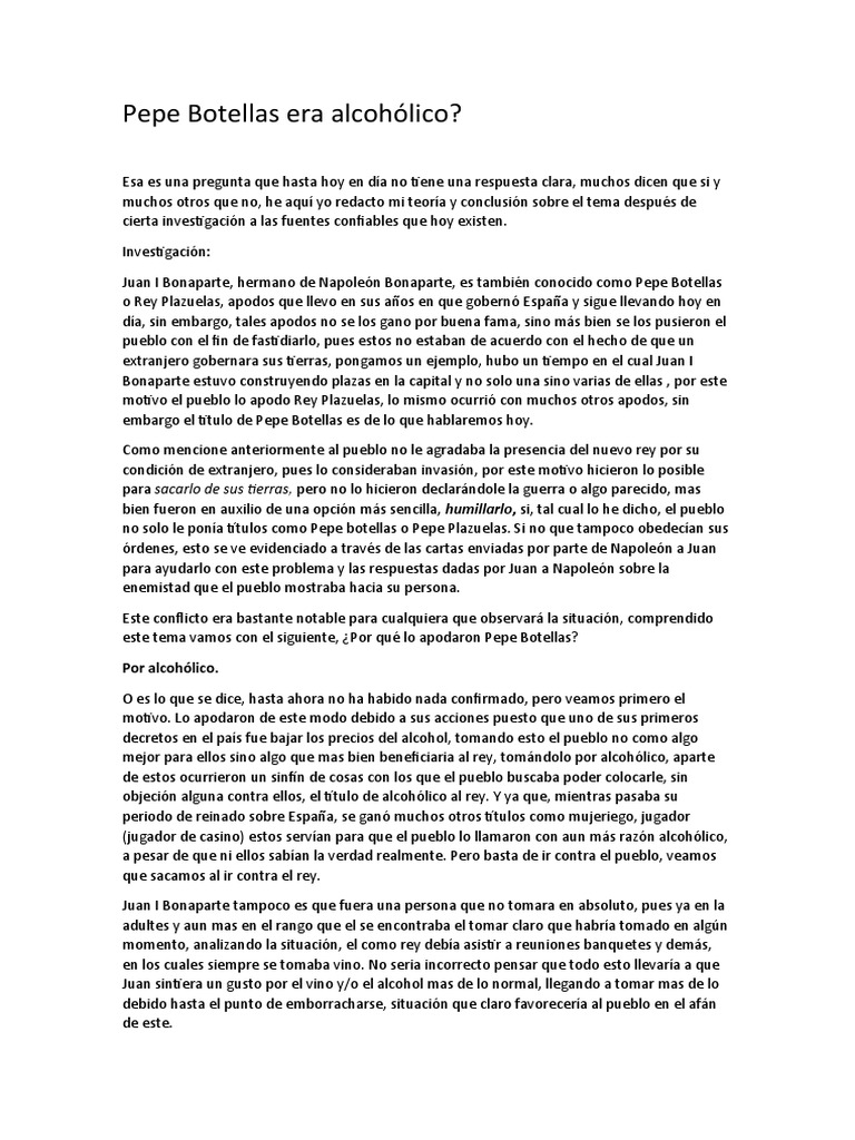 Pepe Botellas Era Alcoholico | PDF | Napoleón