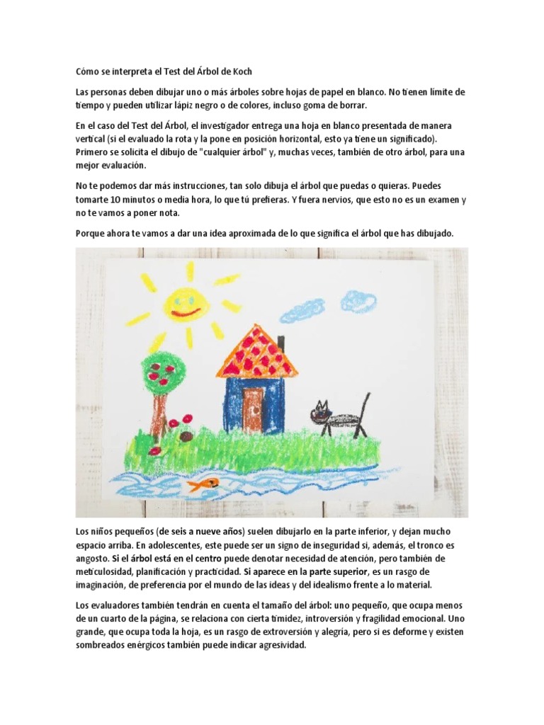Cómo Se Interpreta El Test Del Árbol de Koch | PDF | Dibujo | Narcisismo
