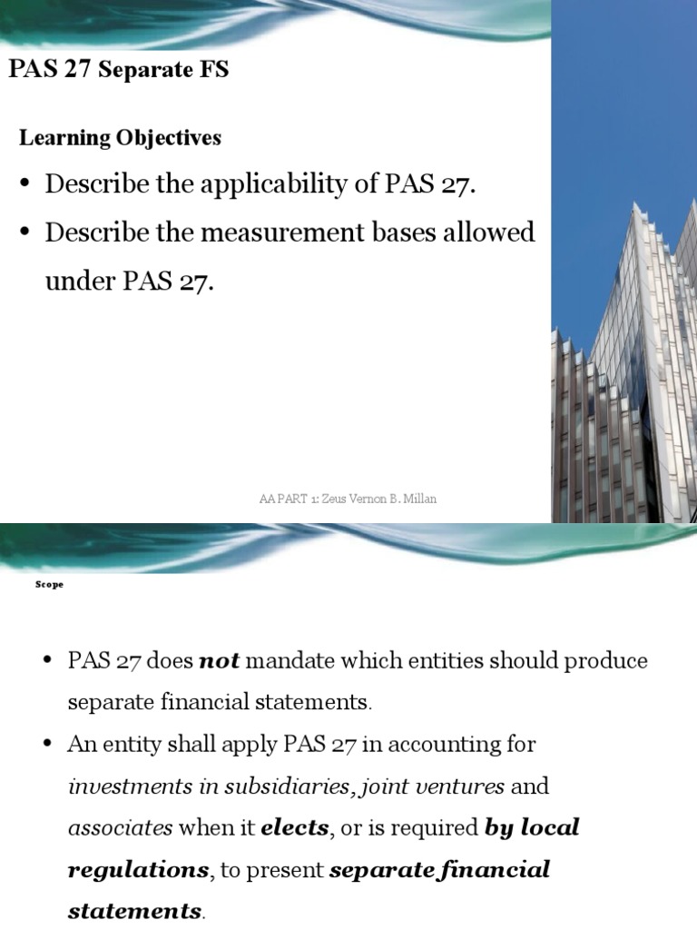 CFAS - Lec. 11 PAS 27 and 28 | PDF | Investing | Preferred Stock