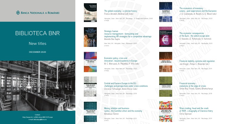 EN - 2020 - 12 - Decembrie - Pliant BibliotecaBNR | PDF | Macroeconomics | Economies