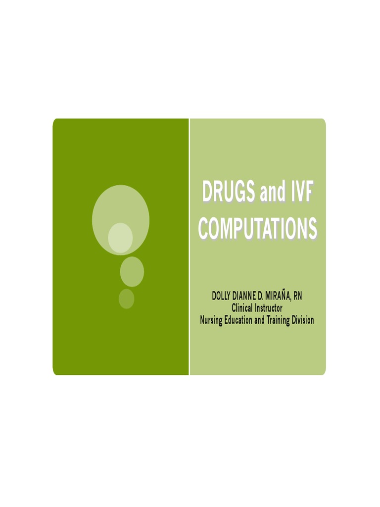 IV Drug Dosage Computation Guide | PDF | Intravenous Therapy ...