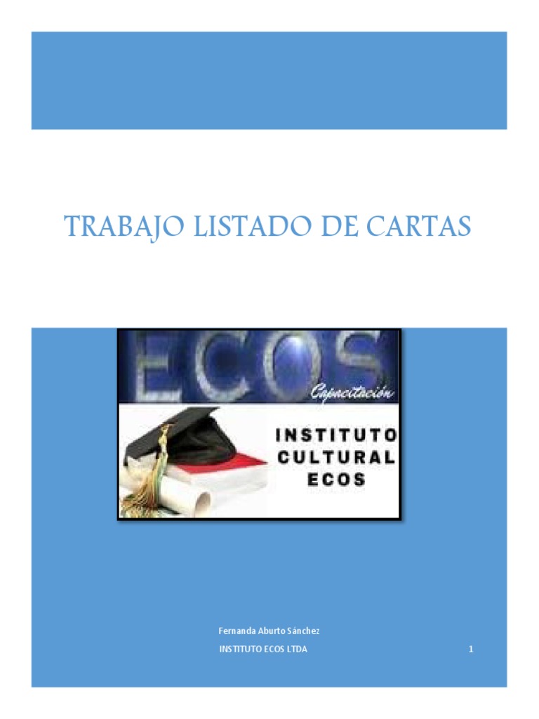 Formatos de Cartas en Instituto Ecos | PDF