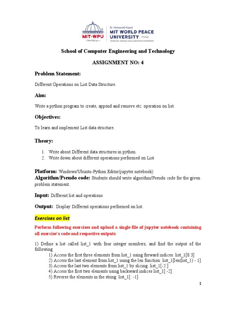 Python Program Lab Assignmnet 04 | PDF | Computer Program | Programming Python Program Lab Assignmnet 04 | PDF | Computer Program | Programming