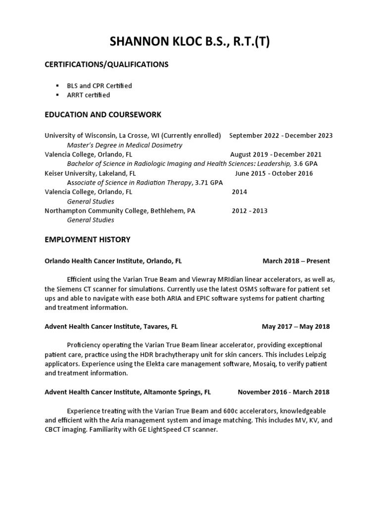 Shannons Resume | PDF