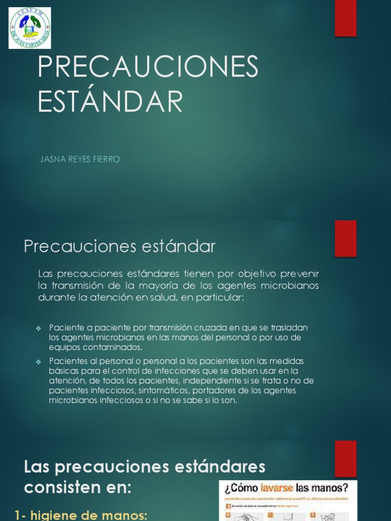 6 Precauciones Estándar | PDF | Lavado de manos | Higiene