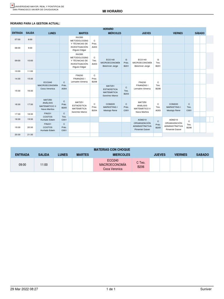 Generar Mi Horario | PDF