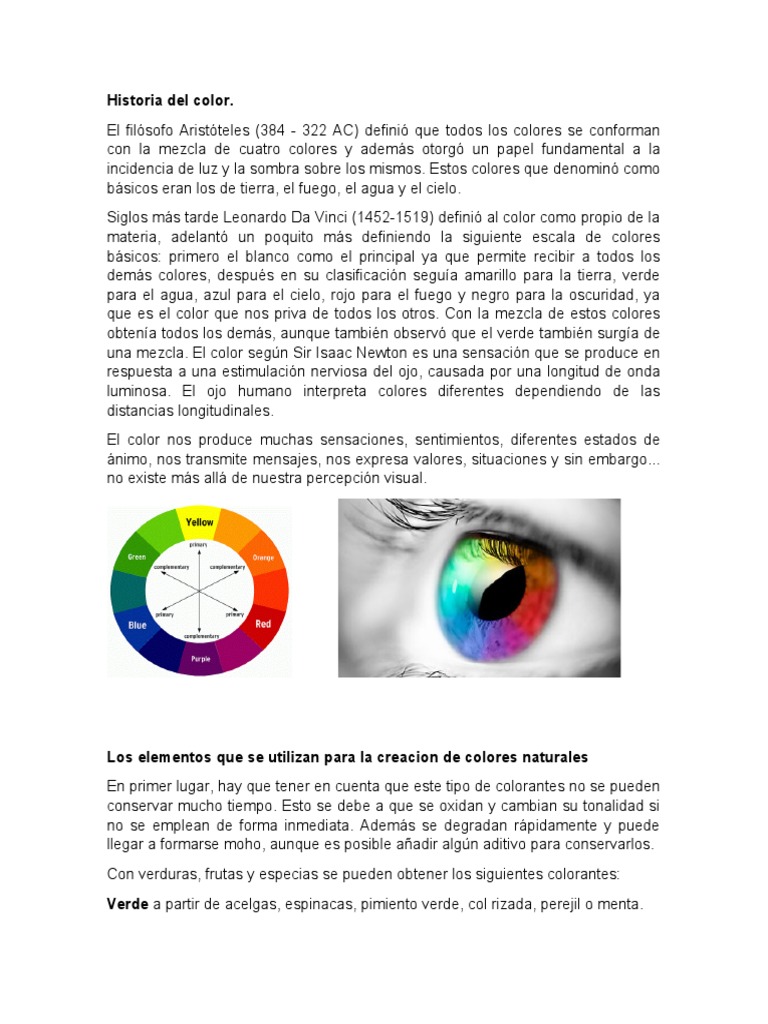 Historia Del Color | PDF | Color | Verde