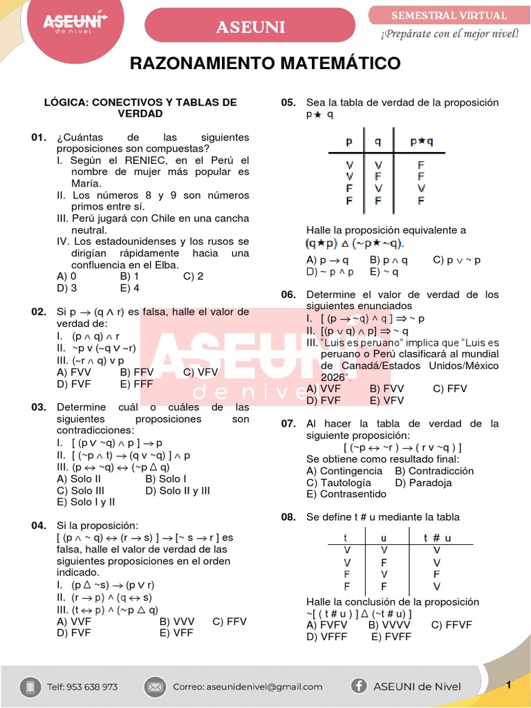 RM 07 Semestral Virtual | PDF | Proposición | Verdad