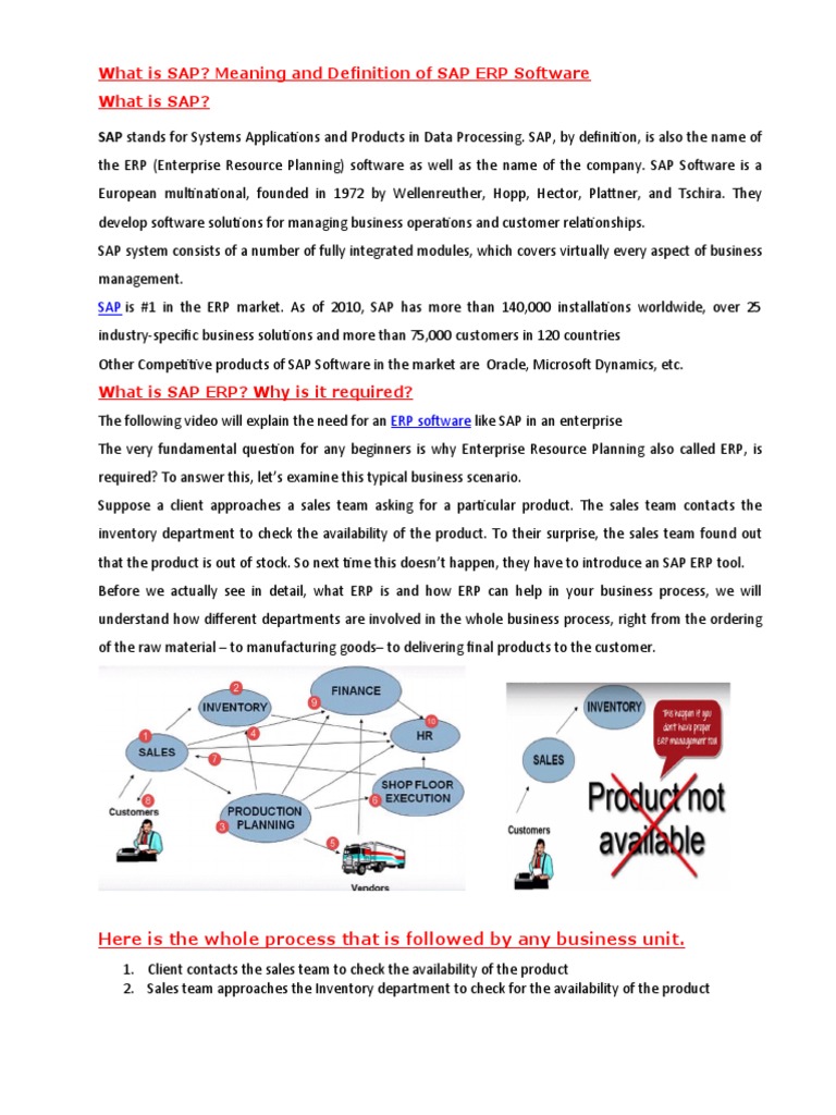 Understanding SAP ERP: Definition & Benefits | PDF | Enterprise ...