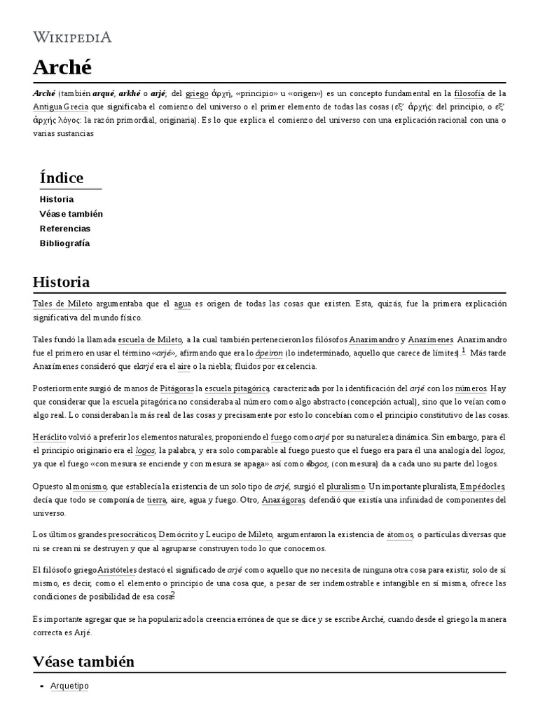 Arché, o Principio de Todo | PDF | Antigua Grecia | Filosofía antigua