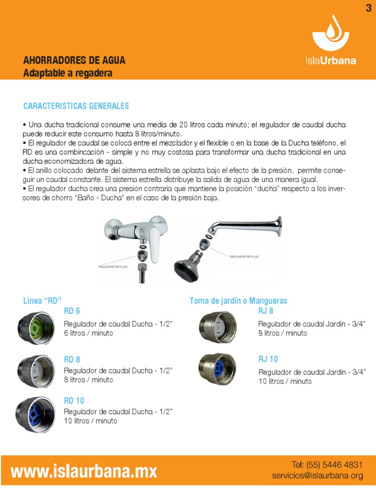 Ficha Tecnica Ahorradores Regadera | PDF Ficha Tecnica Ahorradores Regadera | PDF