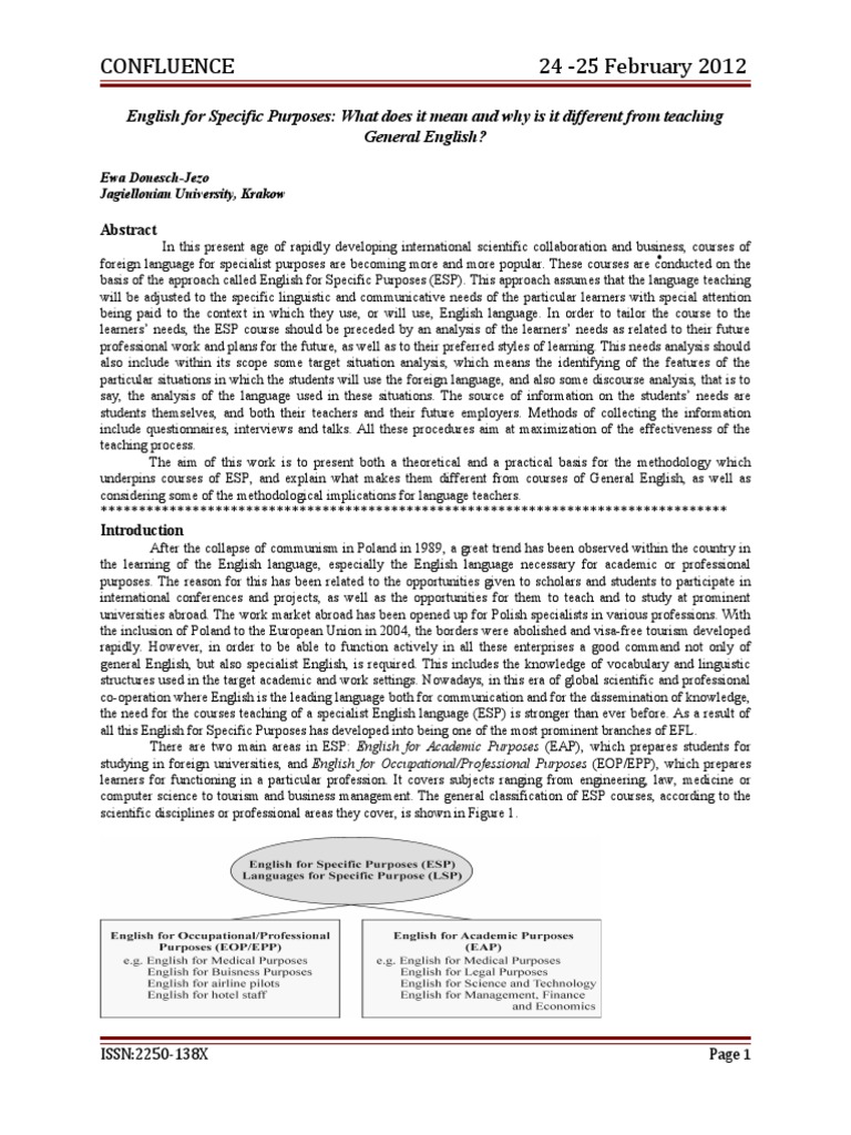 English For Specific Purposes | PDF | Teaching Method | Language Education