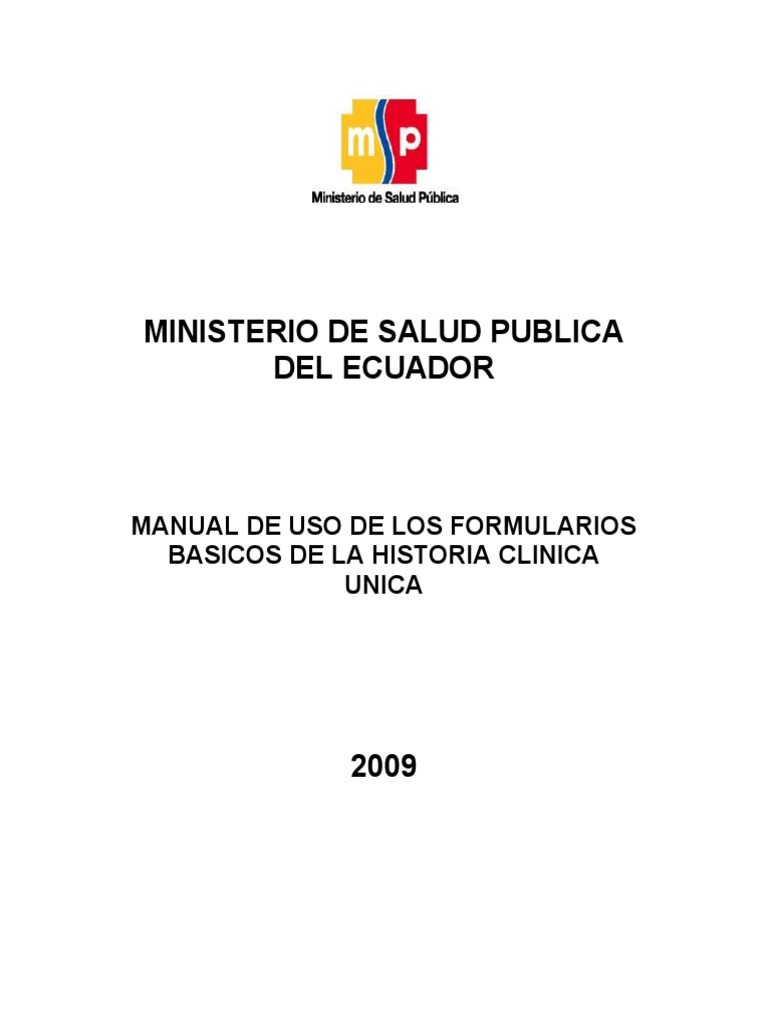Manual Historia Clinica MSP | PDF | Historial médico | Hospital