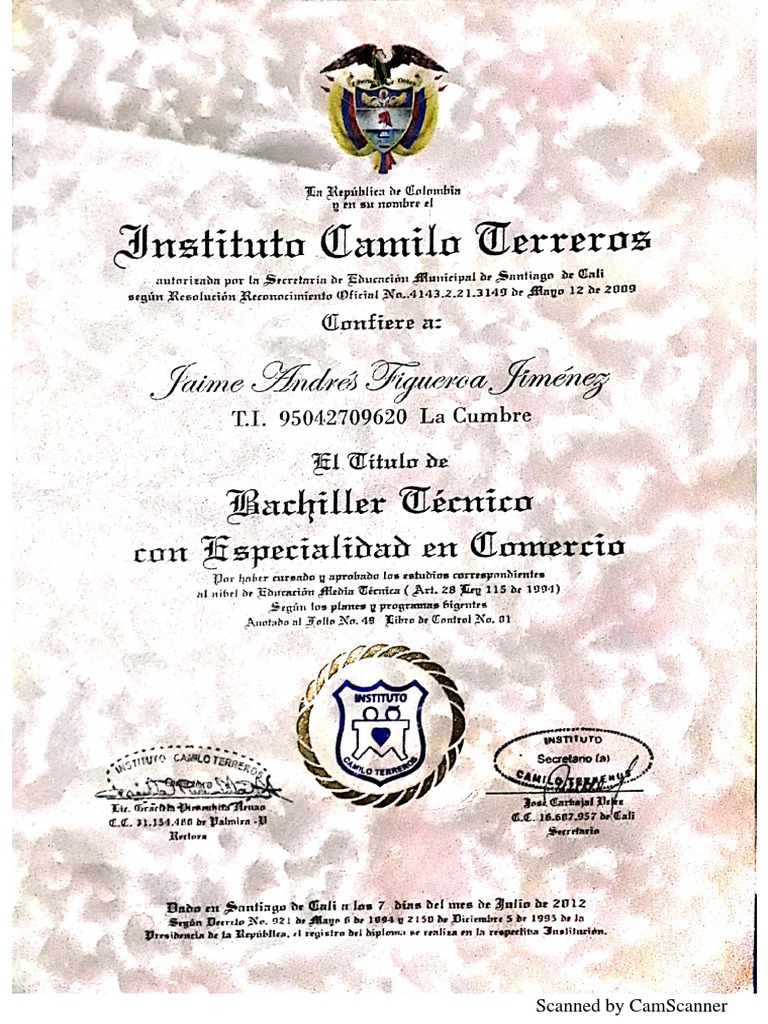 Diploma Bachiller | PDF