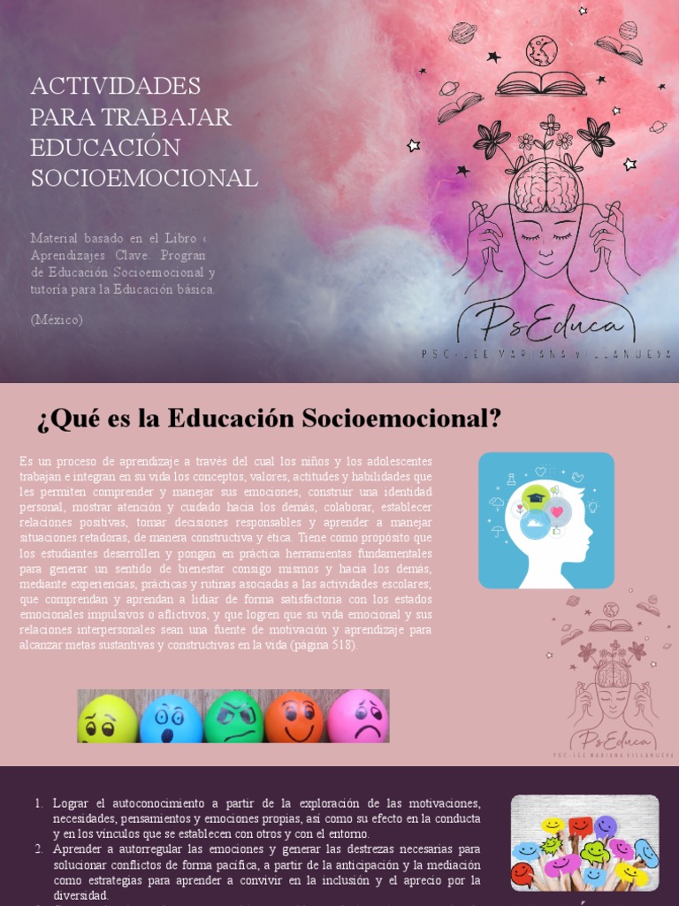 Actividades para Trabajar Educación Socioemocional | PDF | Las ...