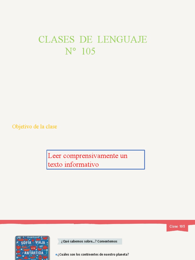 Clase de Lenguaje 105 | PDF