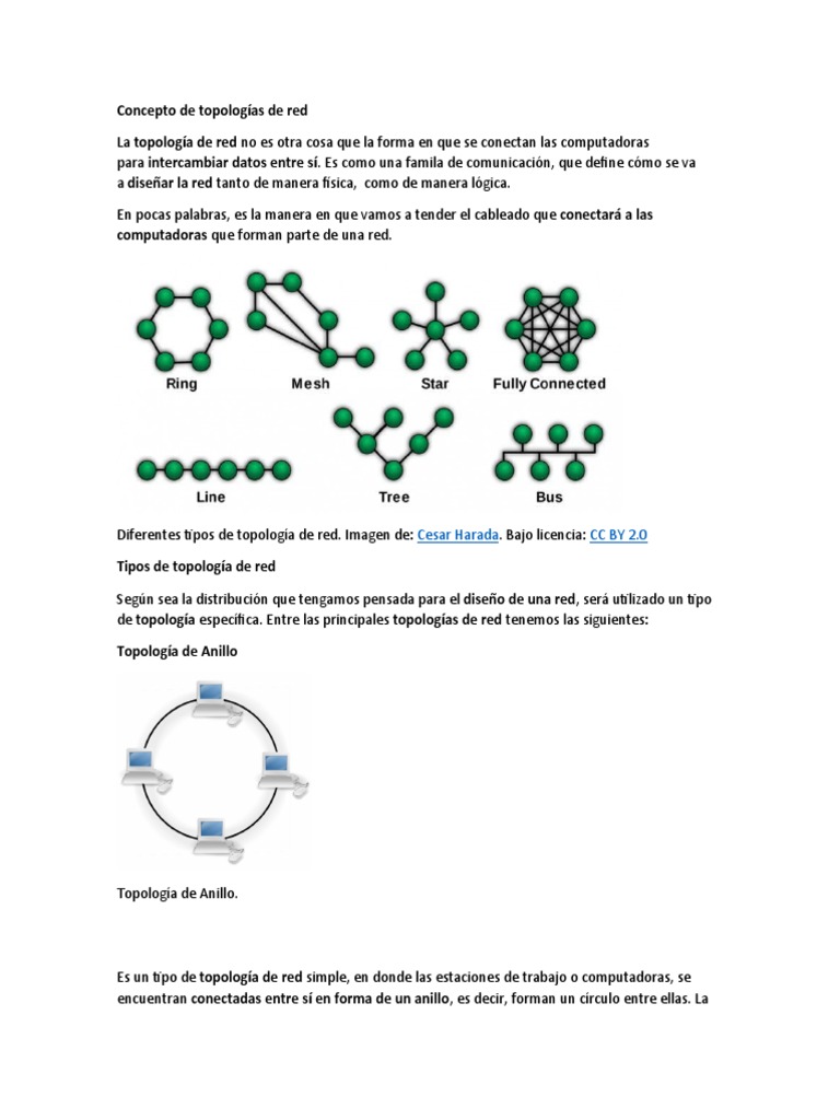 Concepto de Topologías de Red | PDF | Topología de la red | Red de computadoras