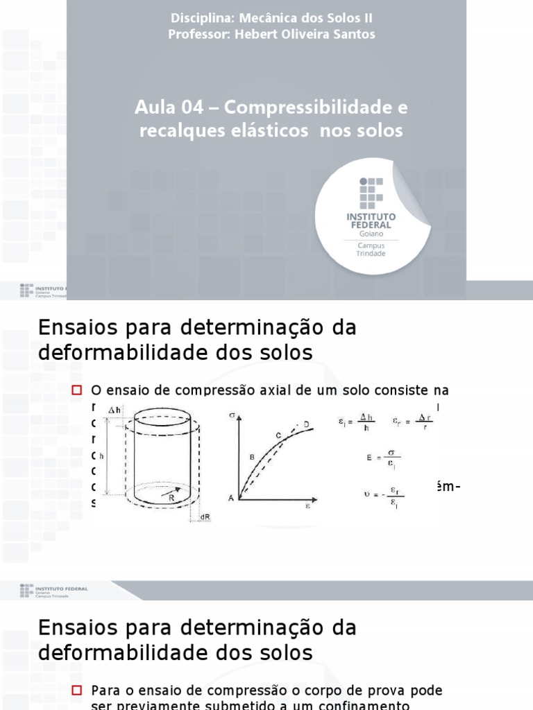 Compressibilidade e Recalques em Solos | PDF | Estresse (Mecânica) | Solo