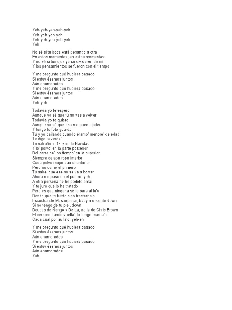 Letra de Si Estuviesemos Juntos | PDF | Poesía