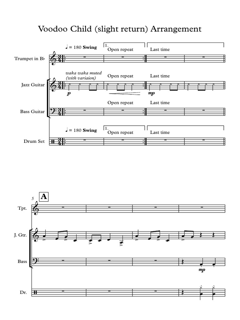 Voodoo Child Arrangment | PDF | Jimi Hendrix | Chansons écrites