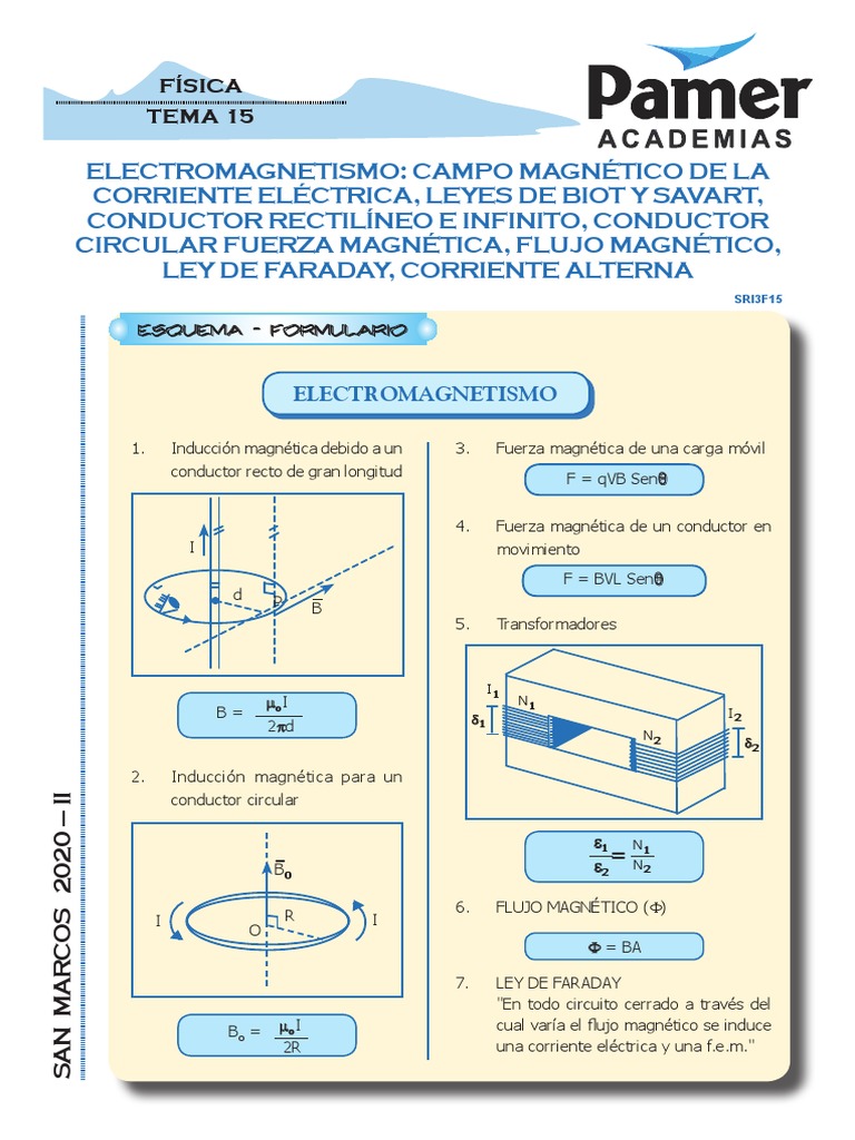 Electromagnetismo: Campo magnético, flujo magnético y leyes de Faraday | PDF | Inducción ...
