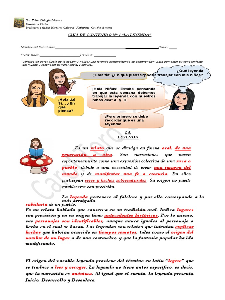 Guia 1 y 2 Leyenda | PDF | Leyendas | Imperio Inca