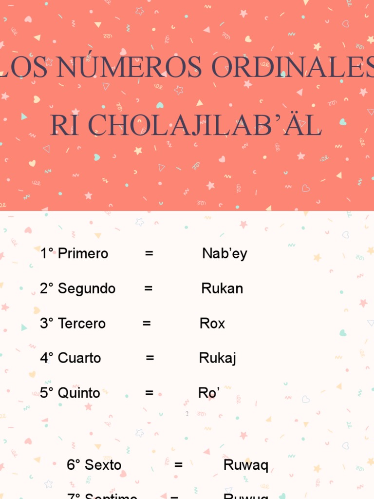 Numeros Ordinales Kaqchikel | PDF