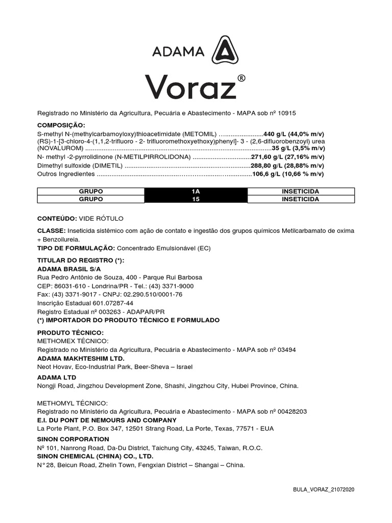 Voraz 191020 | PDF | Inseticida | Sistema nervoso