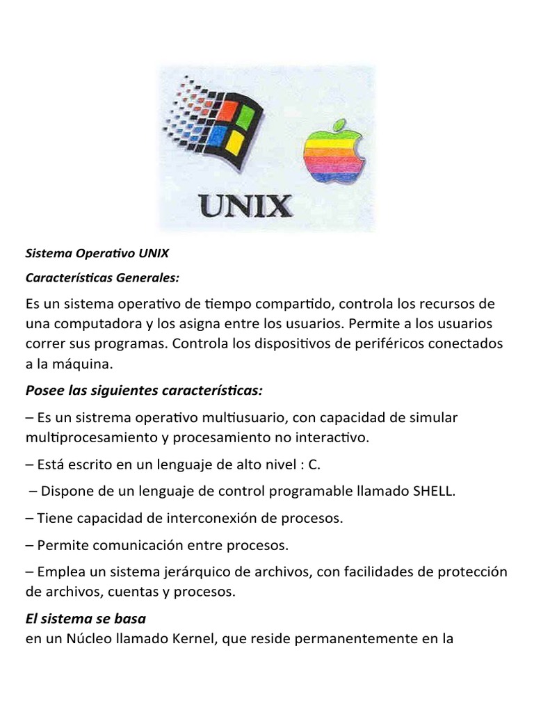 Sistema Operativo UNIX | PDF | Mora | Sistema operativo
