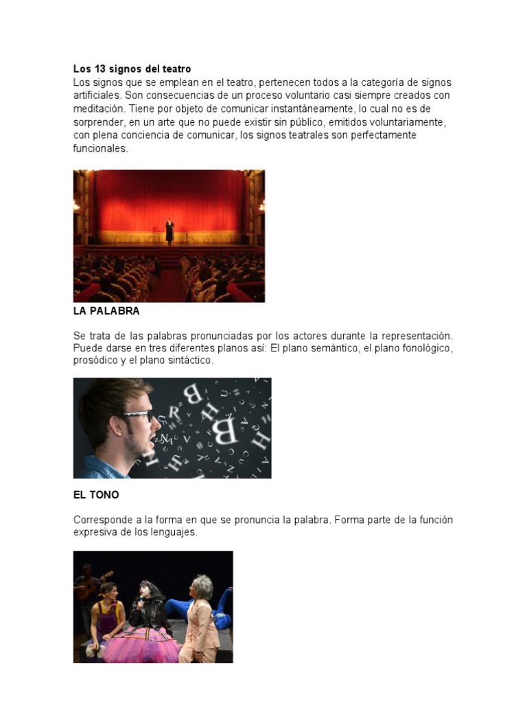 Los 13 Signos Del Teatro | PDF | Teatro | Comunicación