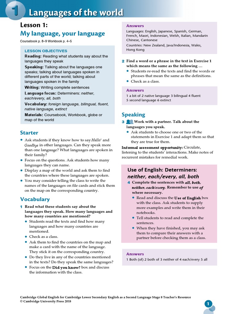 Lesson Plan 1 1 Languages of The World GE8 | PDF | English Language ...