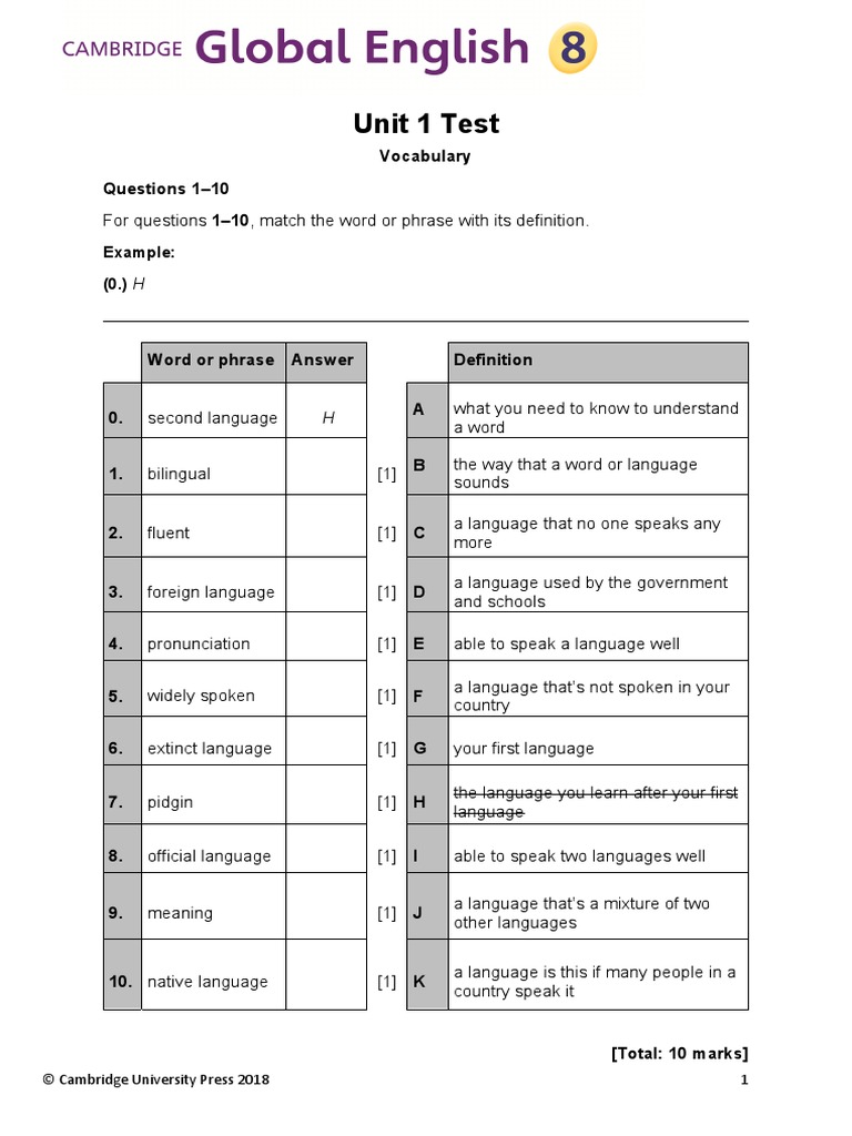 Unit Test 1 GE8 | PDF | Word | English Language