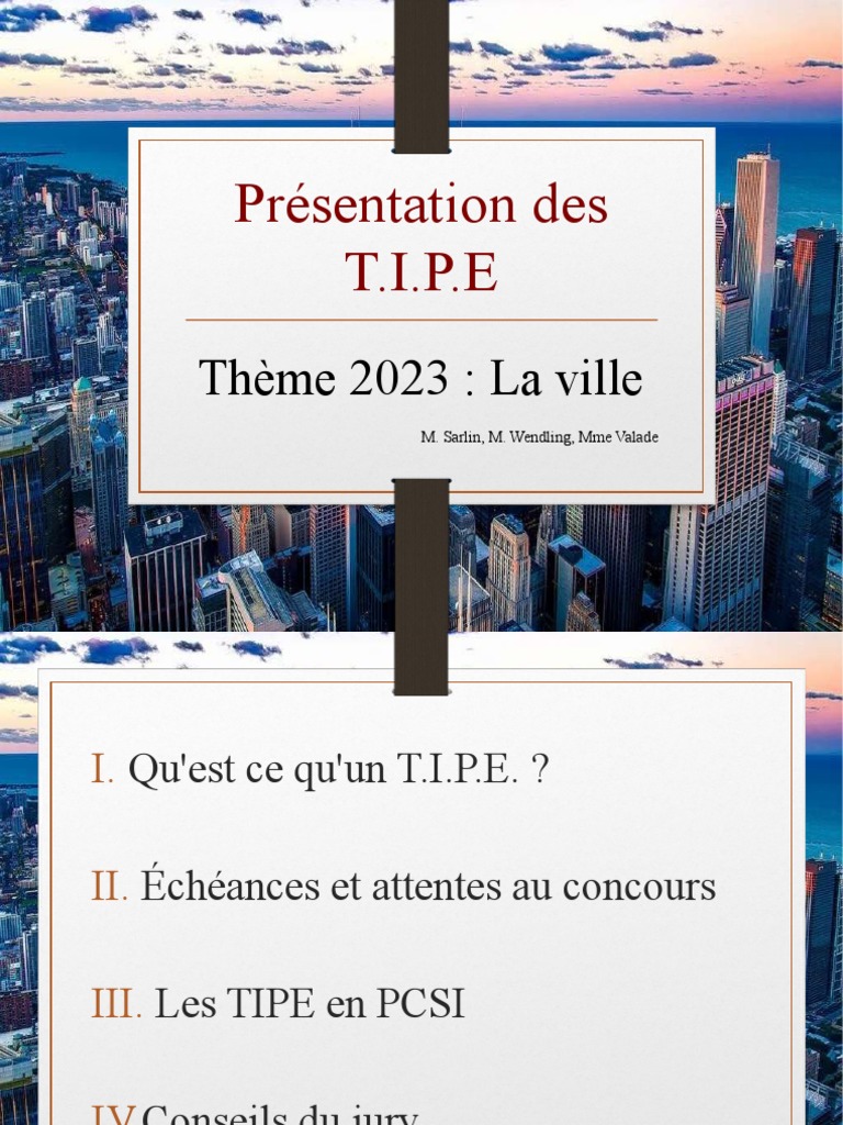 Presentation TIPE 202201 | PDF