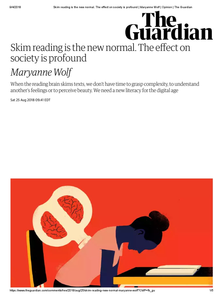 Skim Reading Is The New Normal-Maryanne Wolf | PDF | Reading (Process ...