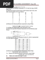 Computer Science (083) Boolean Algebra Worksheet | PDF | Theory Of Computation | Teaching ...