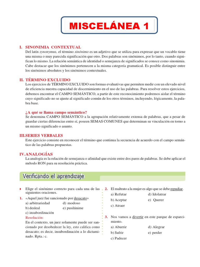 MISCELÁNEA | PDF | Analogía | Palabra