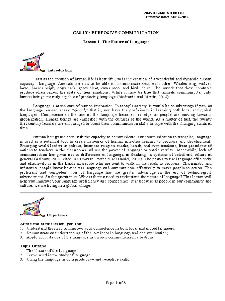 Lesson#1 - The Nature of Language | PDF | Second Language | Language ...