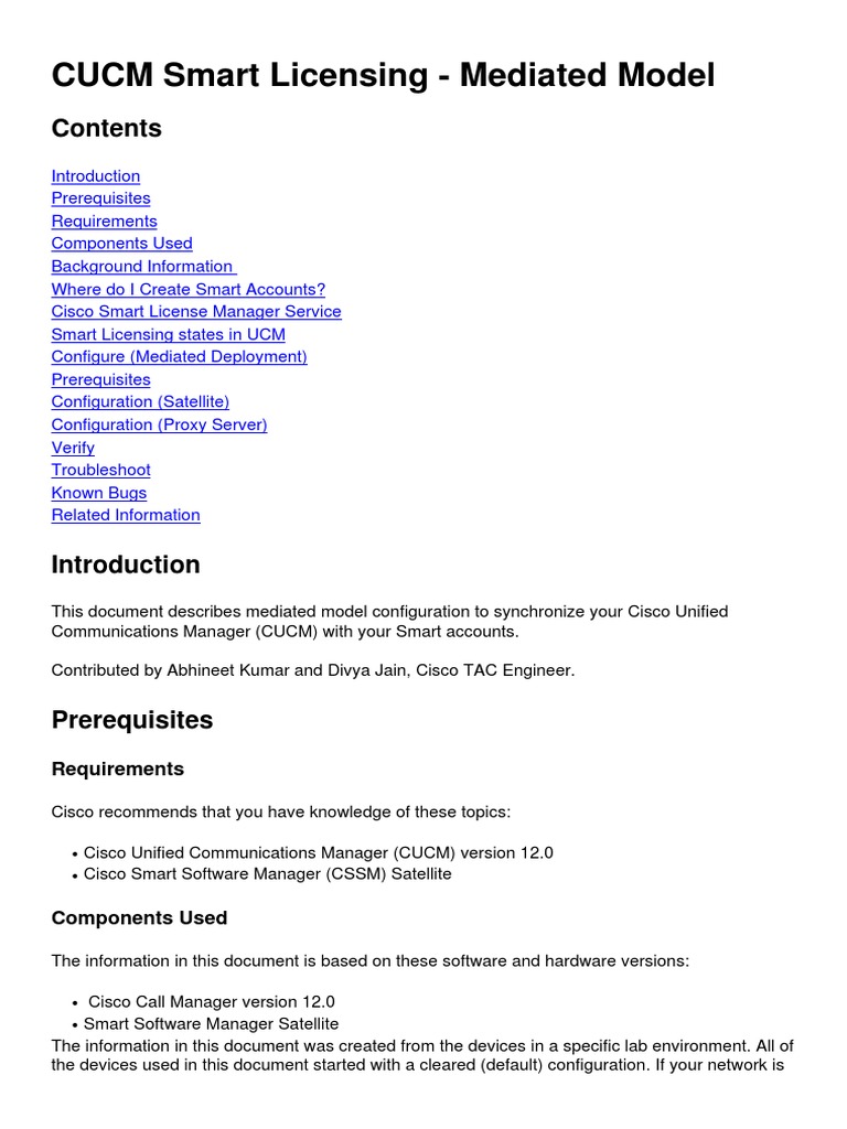 Cucm Smart Licensing Mediated Model | PDF | Computer Architecture | Telecommunications