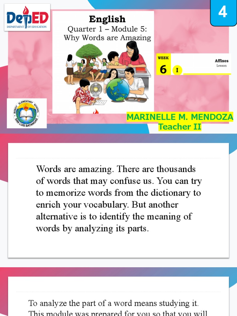 English Quarter 1 - Week 6 | PDF | Word | Dictionary