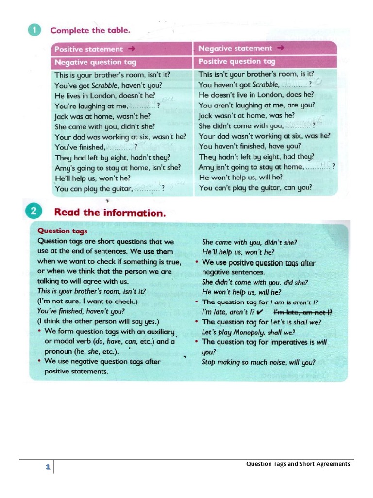 Question Tags | PDF