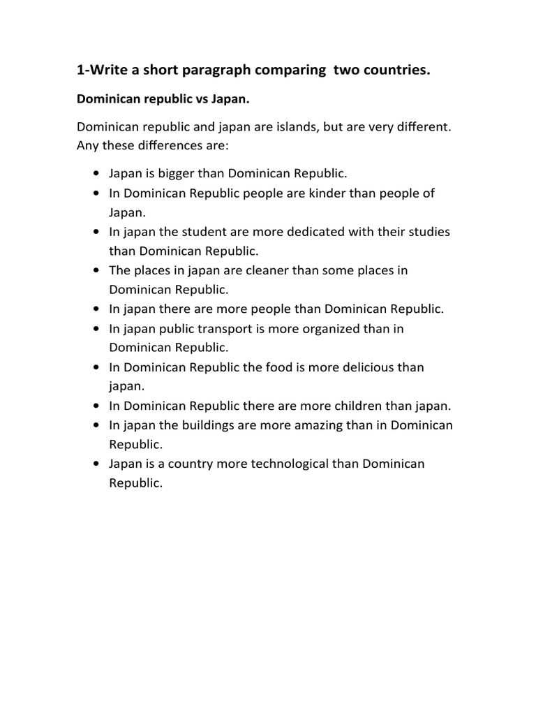Comparing Two Countries | PDF