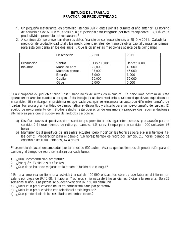 Prac Prod2 | PDF | Business | Economias