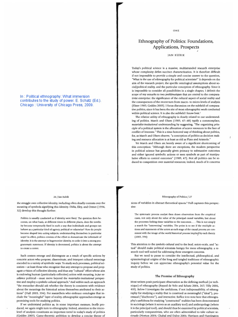 Kubik Ethnography of Politics | PDF | Ethnography | Anthropology