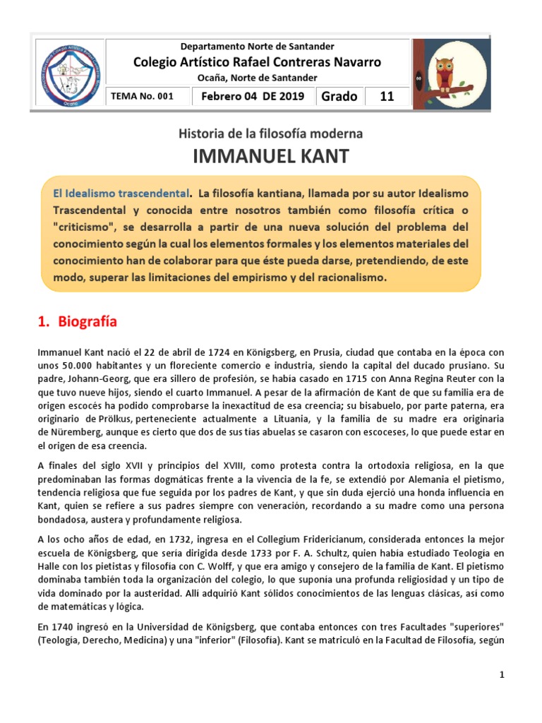 KANT | PDF | Immanuel Kant | A priori y a posteriori