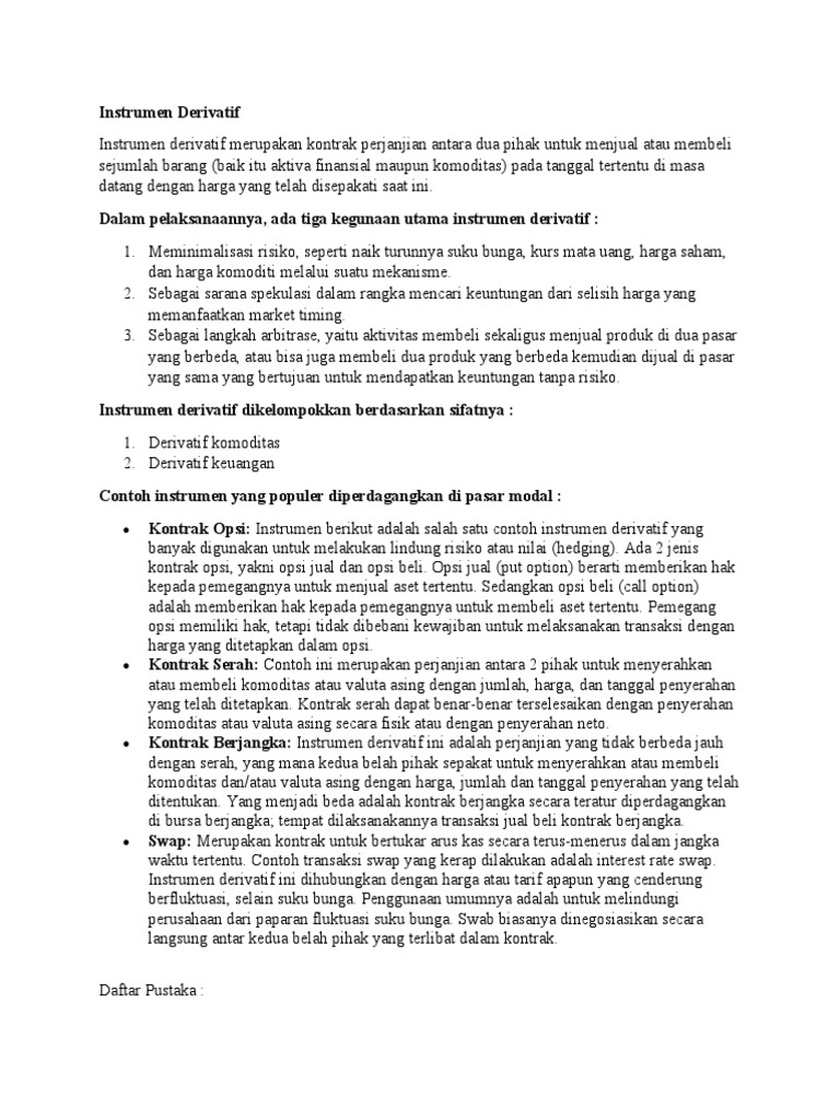 Instrumen Derivatif (MK II) | PDF