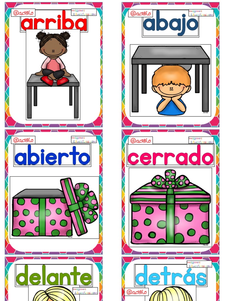 Tarjetas Opuestos Antonimos Parte 2 | PDF