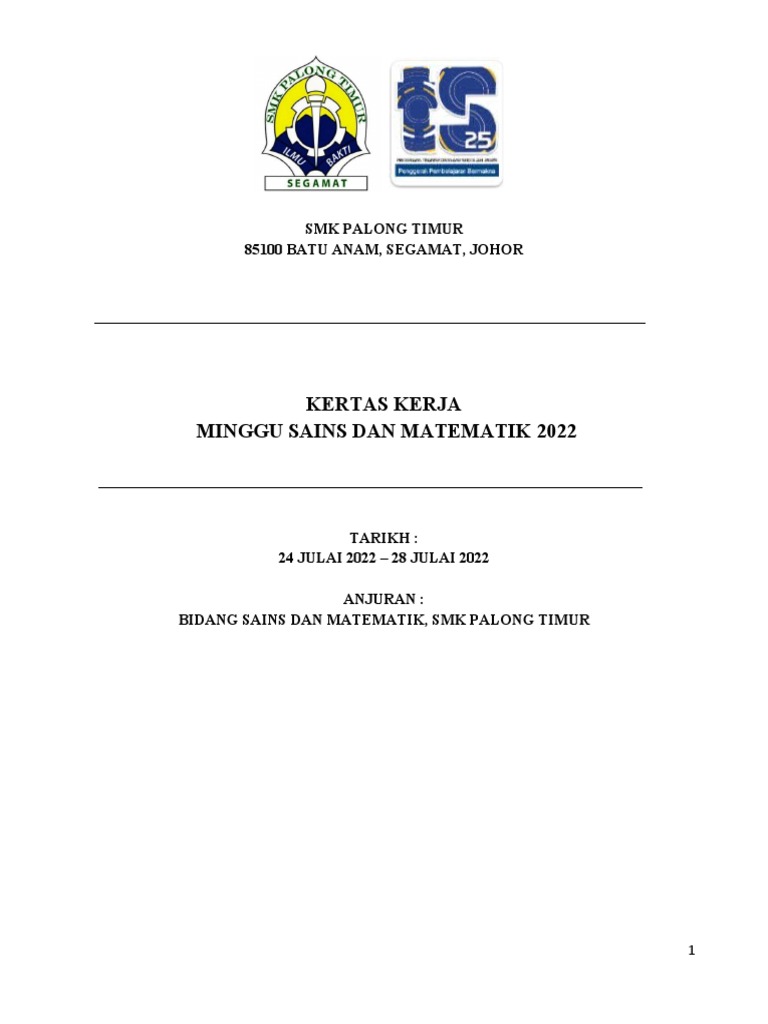 Kertas Kerja Minggu Sains Matematik 2022 | PDF
