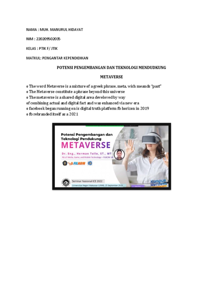 Tgs PK Rangkum Metaverse | PDF