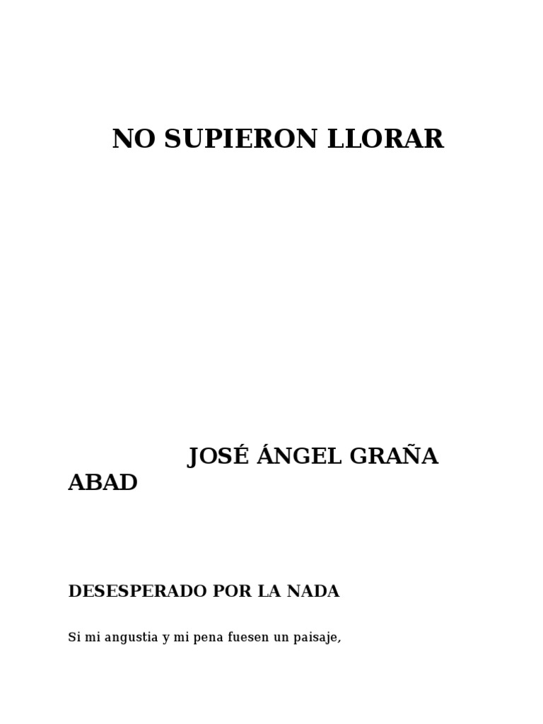 No Supieron Llorar | PDF | Amor