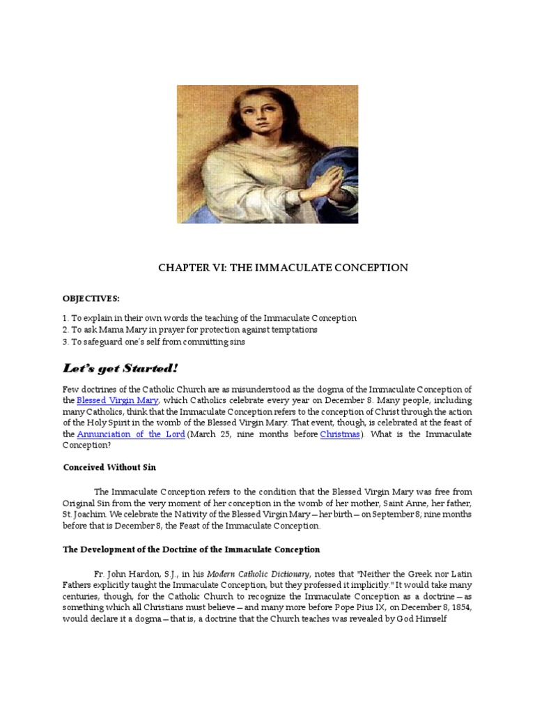 Immaculate Conception | PDF | Mary, Mother Of Jesus | Original Sin